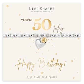 Happy 50th Birthday Silver Plated Bracelet – Leannes Amble